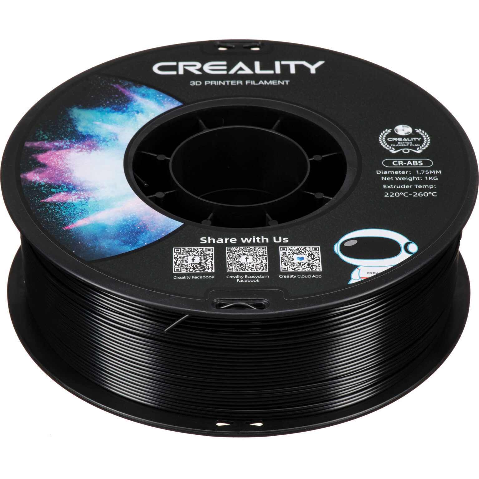 Creality Black ABS 3D Filament 1.75mm - Grit3D